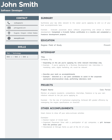 Free Resume builder for Freshers!